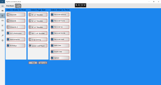 Stembridge Software - My Personal Address Book - Getting Started